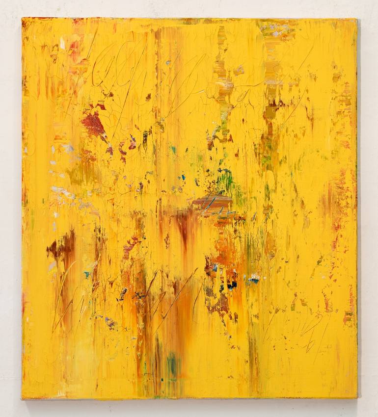 Yellow abstract painting CU054 Painting by Radek Smach | Saatchi Art