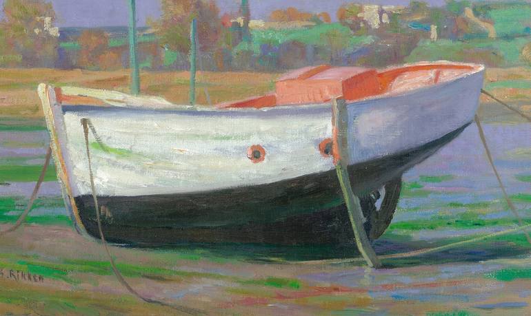 Breton fisherboat at Paimpol Painting by Ben Rikken | Saatchi Art