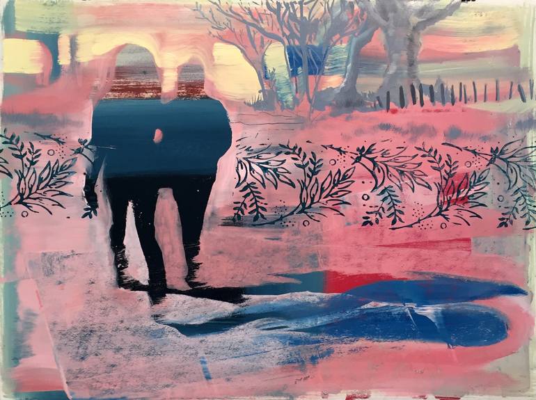 Figures Walking Painting by Andrew Fish | Saatchi Art