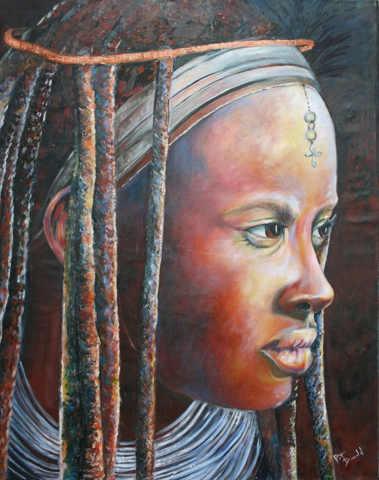 Young Himba Woman Painting by Patricia Donald | Saatchi Art