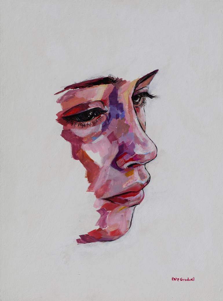Partial face 3 Painting by Kate Gradwell | Saatchi Art
