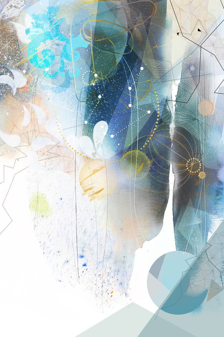 Aquarius, blue constellation Painting by Raphaella Lima | Saatchi Art