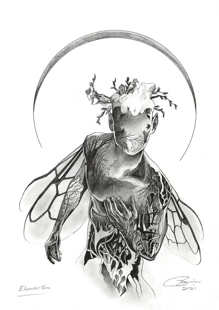 Elemental Three Drawing by Paul Kingsley Squire | Saatchi Art