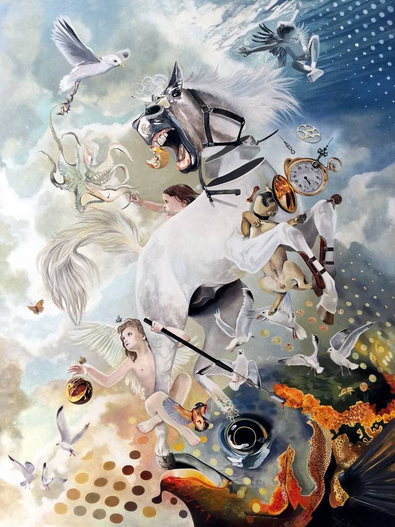 LE REPAS FRUGAL D'UN MEROU Painting by Piro Pascal | Saatchi Art