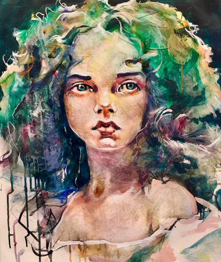 Young Lady Painting by Anthony Barrow | Saatchi Art