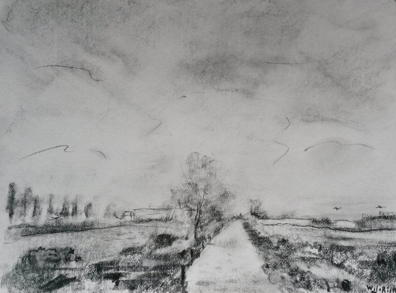 Dutch Landscape II Drawing by Wil Van Rijn | Saatchi Art