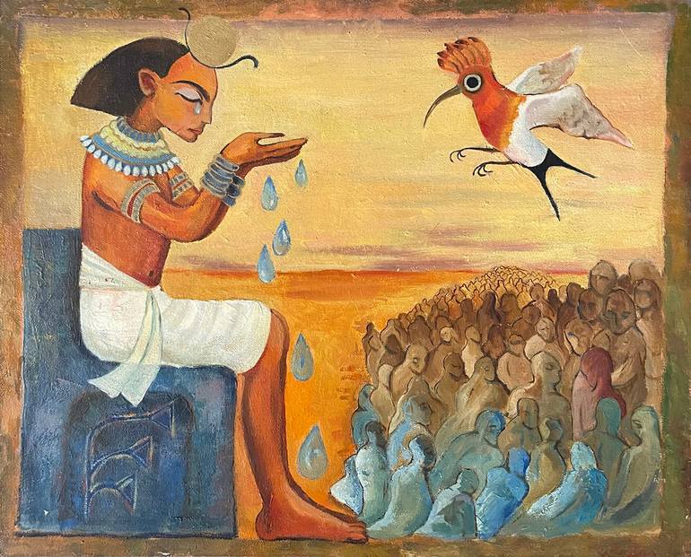 Egyptian Mythology - Egyptian sun god Painting by Tea Mikadze | Saatchi Art