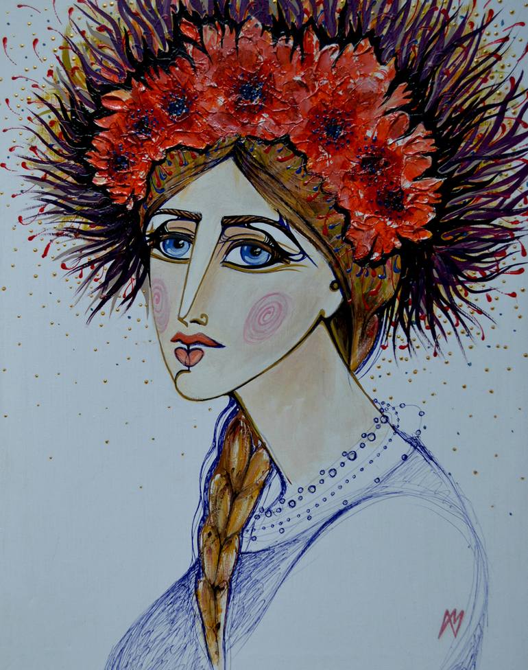 Ukrainian Nymph Painting by Lidia Matviyenko | Saatchi Art