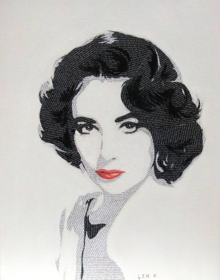 Literally Elizabeth Taylor Collage by Gary Hogben | Saatchi Art