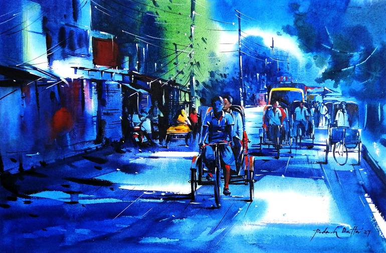 Bangladeshi Rickshaw 19 Painting by Palash Datta | Saatchi Art