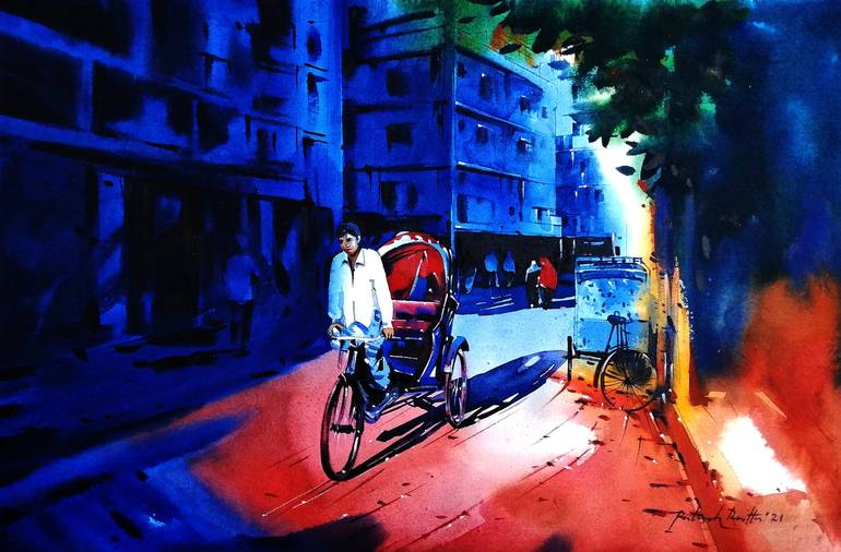 Bangladeshi Rickshaw 20 Painting by Palash Datta | Saatchi Art