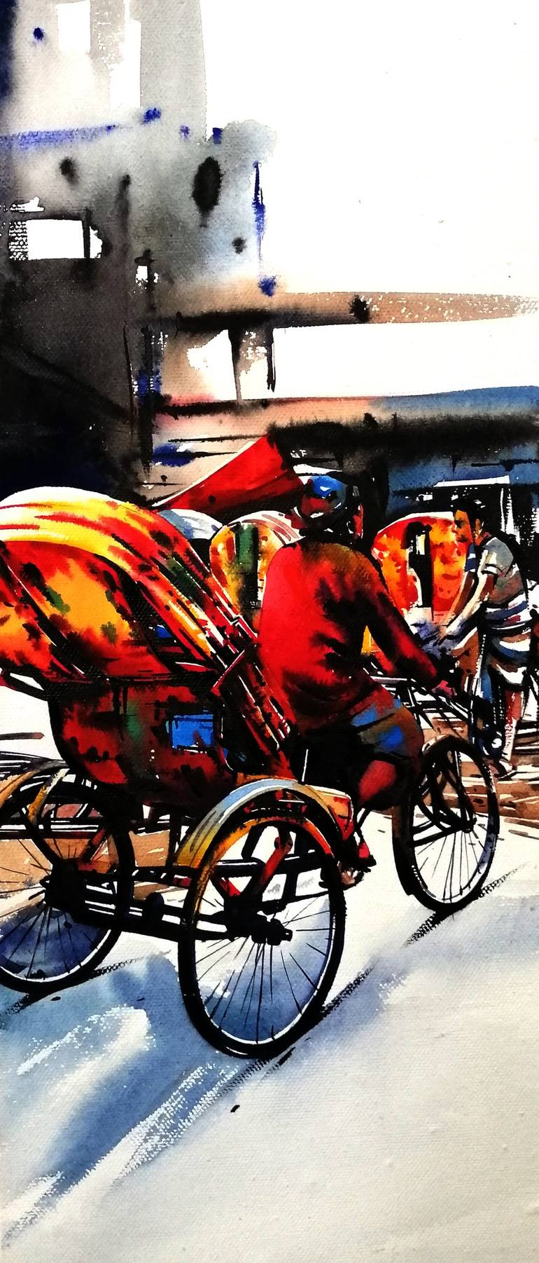 Bangladeshi Rickshaw 21 Painting by Palash Datta | Saatchi Art