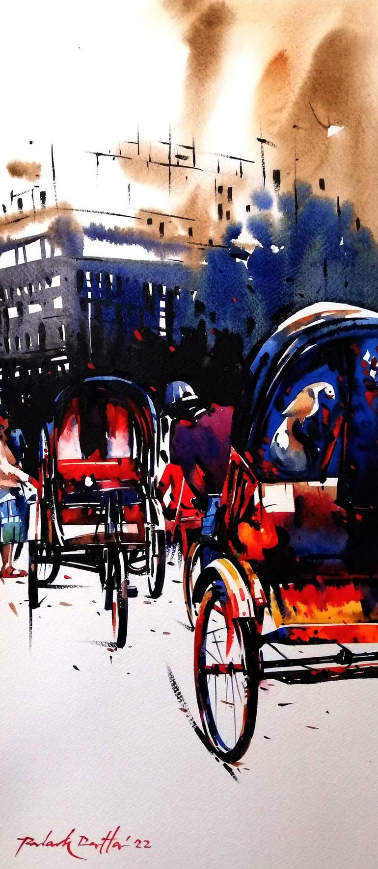 Bangladeshi Rickshaw 24 Painting by Palash Datta | Saatchi Art