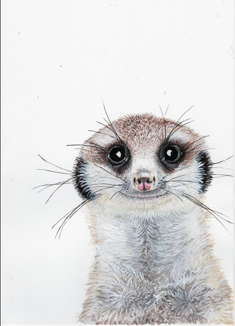 HELLO I AM MEERKAT Painting by Fran Pidgeon | Saatchi Art