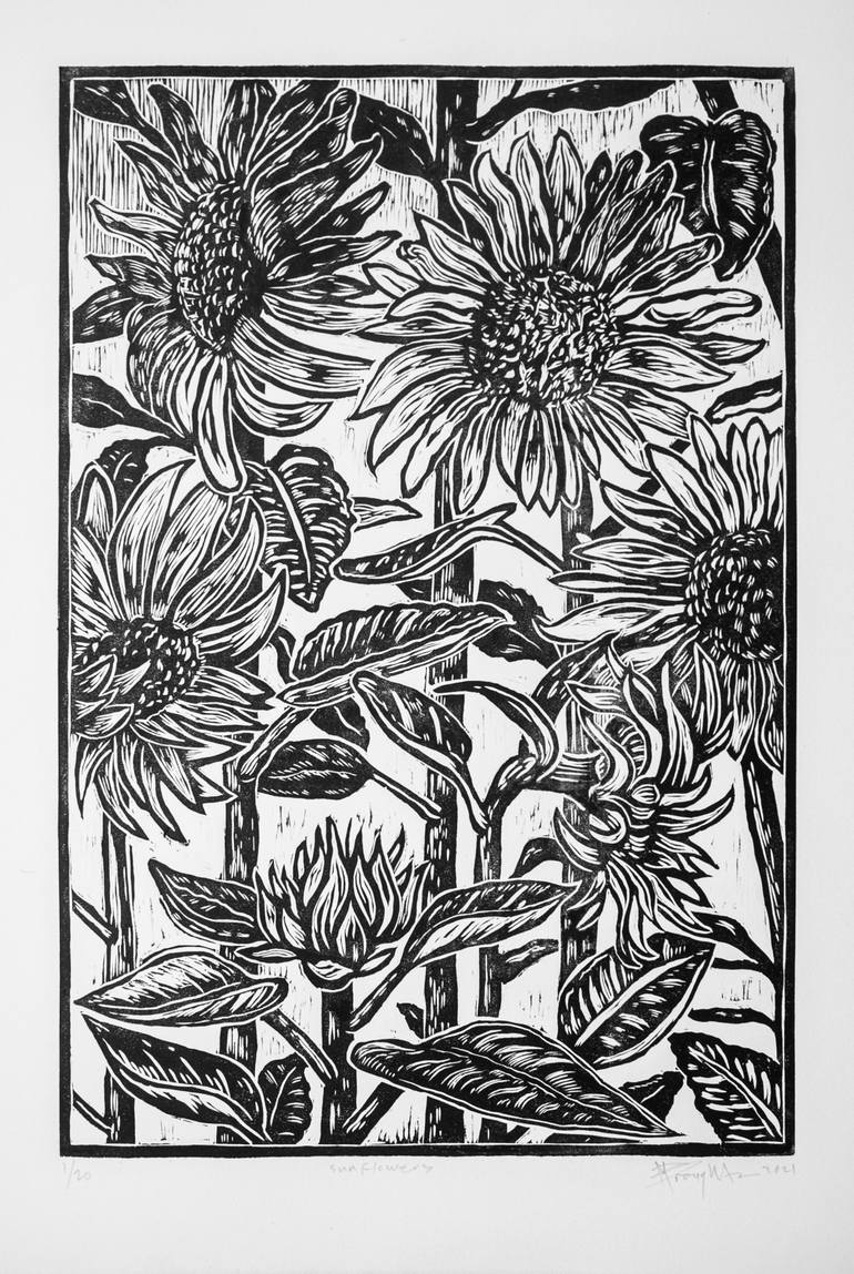 Sunflowers - Limited Edition of 20 Printmaking by Matthew Broughton ...