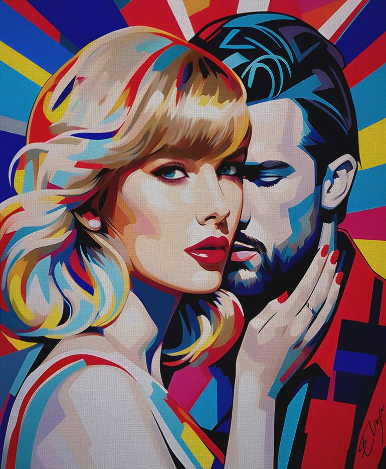 Taylor Swift Radiant Love Travis Kelce Painting by Elena Zaharia ...