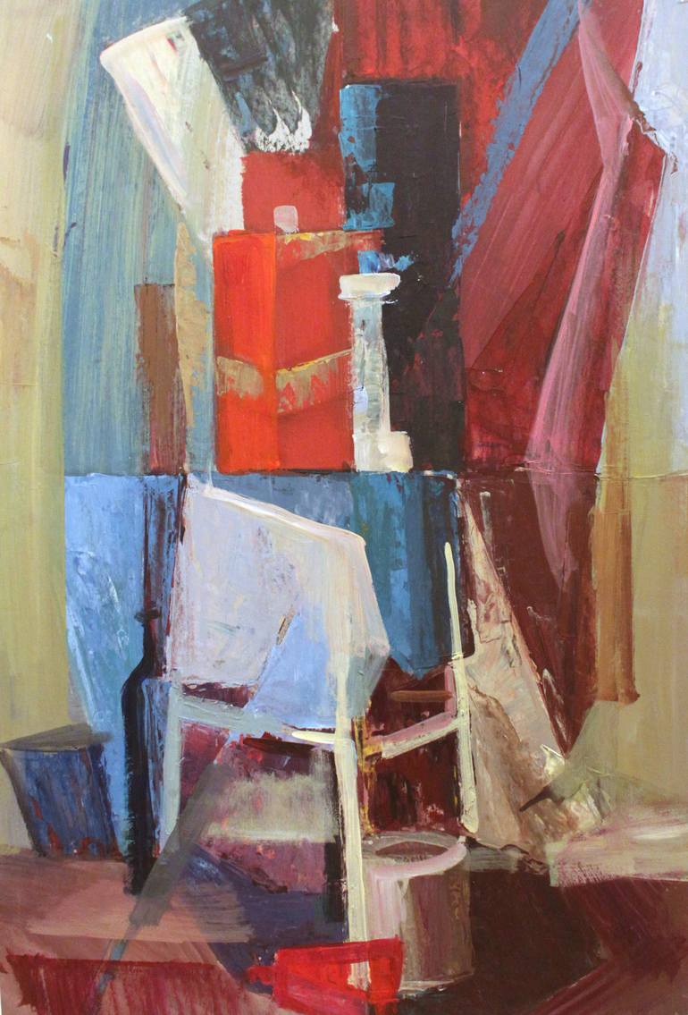 Still life with red box Painting by Elena Rodionova | Saatchi Art