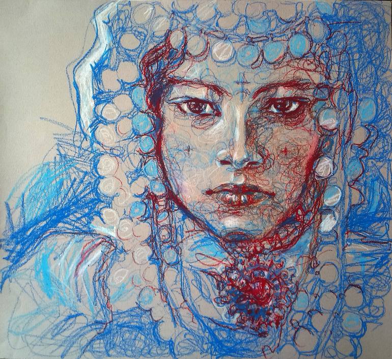 Berber girl Drawing by Taia Kozhanova | Saatchi Art
