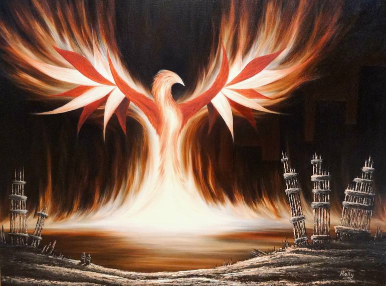Phoenix Rising Painting by Nathan Holly | Saatchi Art