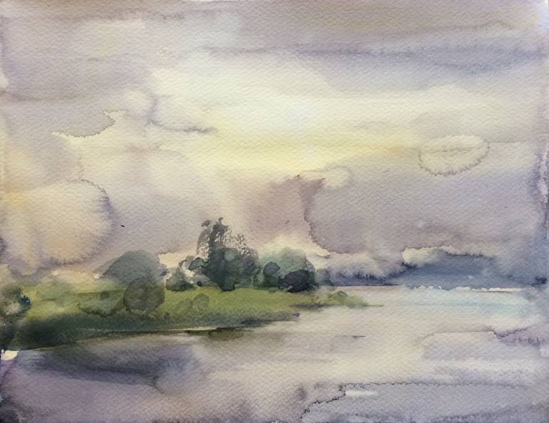 summer rain Painting by Liliia Kolennykova | Saatchi Art