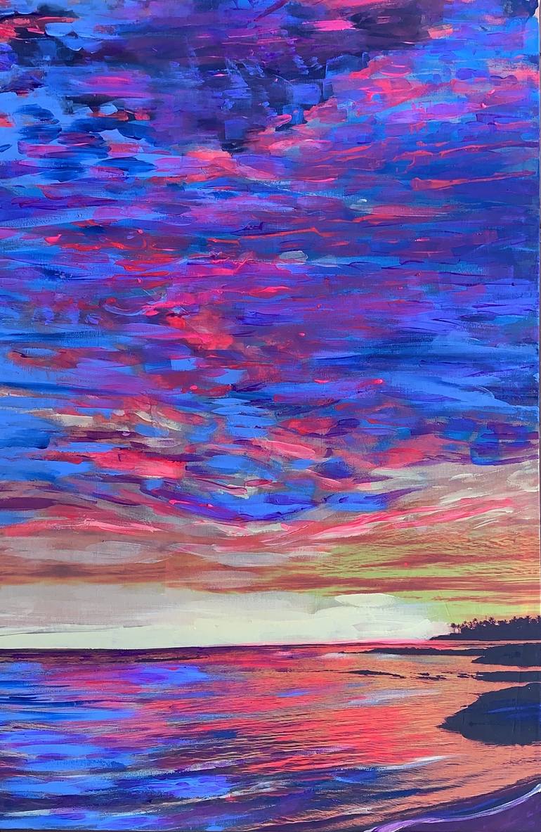 Magical Sunscape Painting by Lucille Whitaker | Saatchi Art