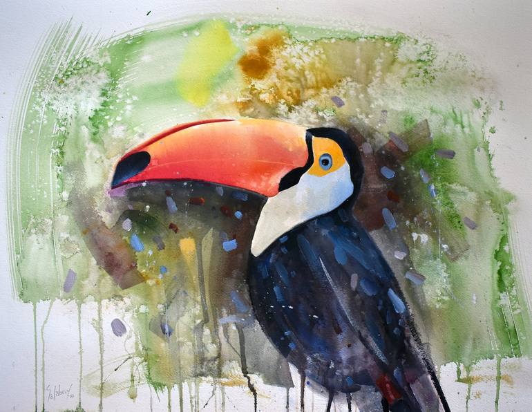 Presenting the great Toco Toucan Painting by Trevor Salisbury | Saatchi Art