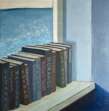 Books in Window Painting by Nigel Sharman | Saatchi Art