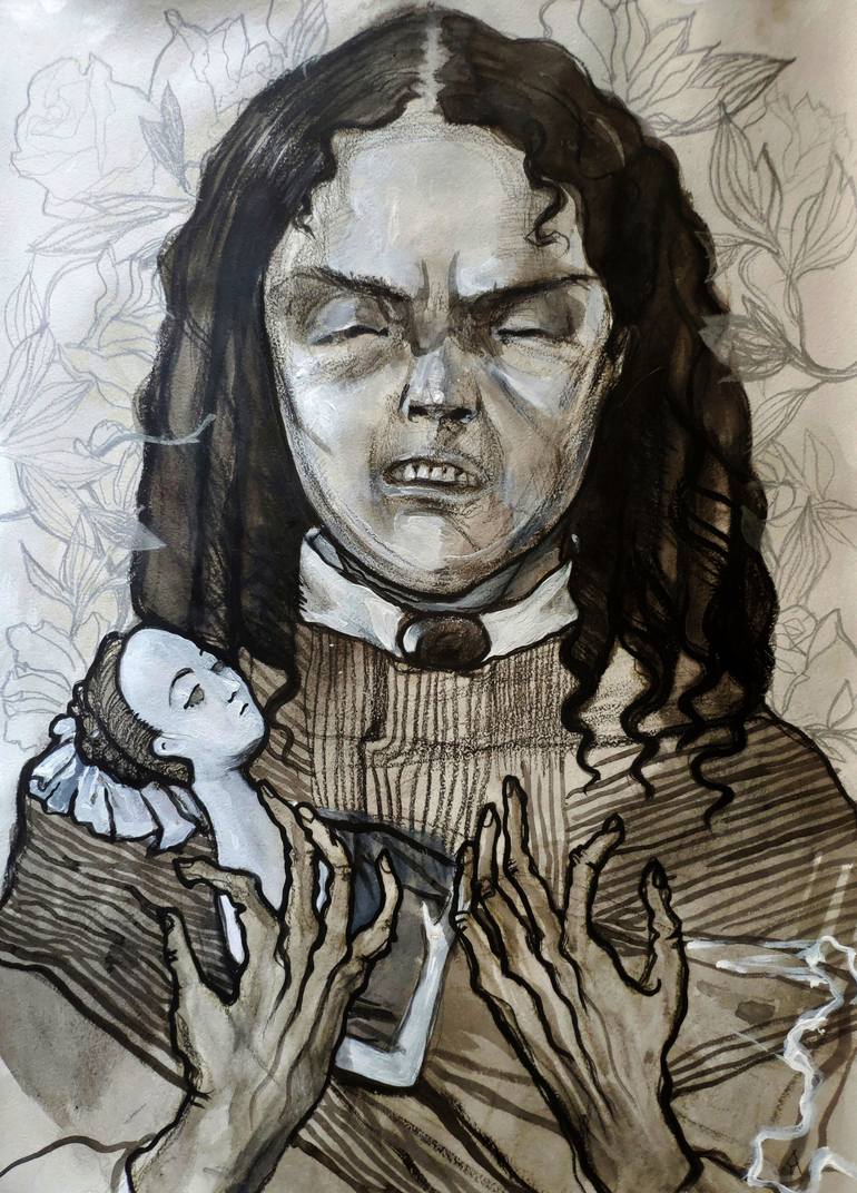 Post Mortem Girl Drawing by Natalia Andrushaewa | Saatchi Art
