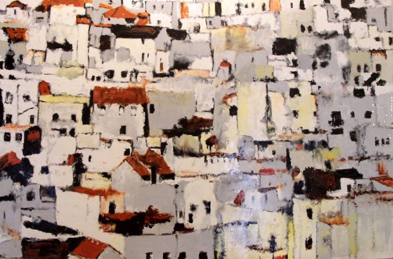 Vejer de la Frontera Painting by Hervé CARRIOU | Saatchi Art