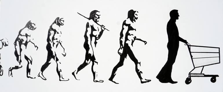 Human evolution Painting by Frederick Mazezky | Saatchi Art