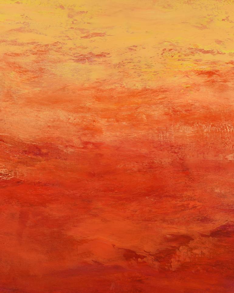Tangerine Burst - Modern Color Field Abstract Painting by Suzanne ...