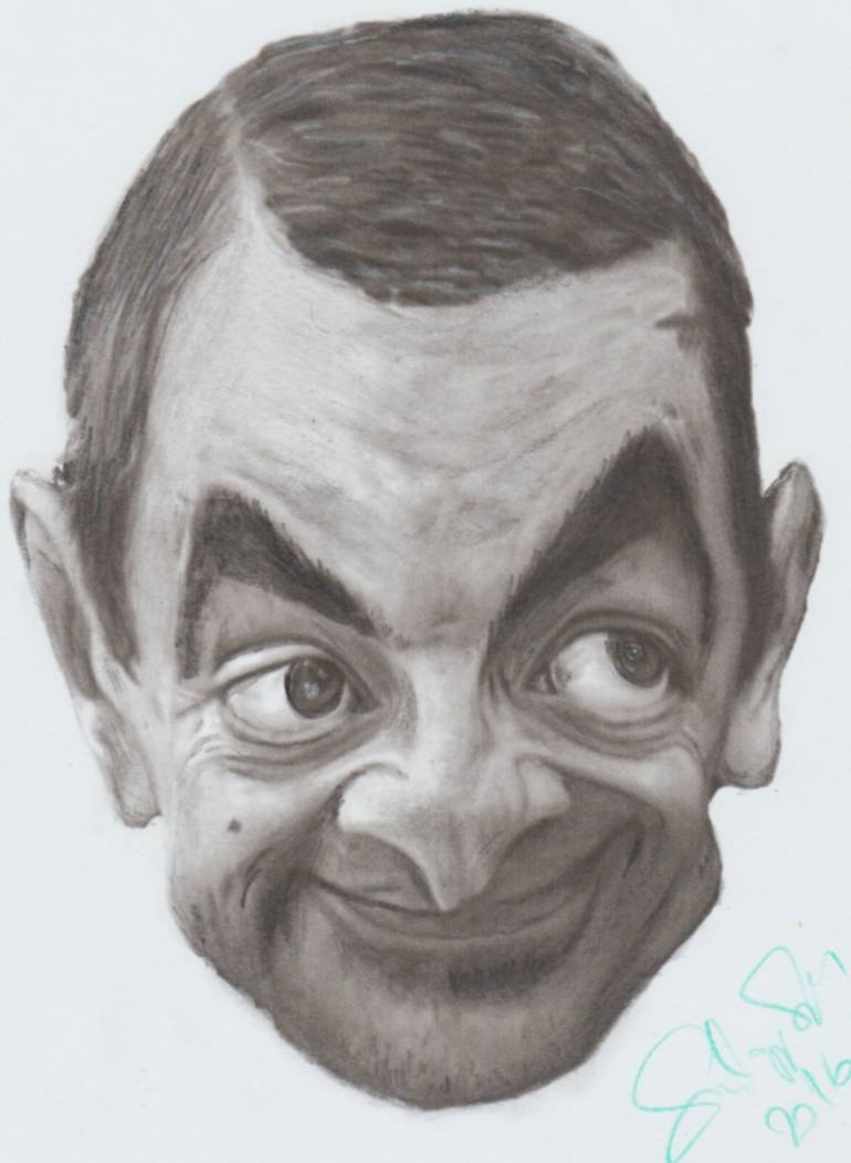 Mr. Bean Caricature Drawing by Szilagyi Szilard | Saatchi Art United ...
