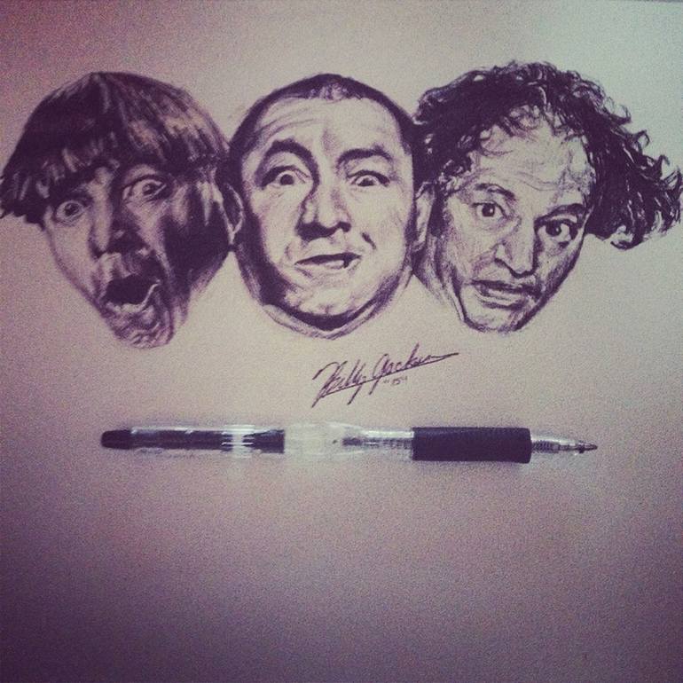 3 Stooges Portrait Drawing by Billy Jackson | Saatchi Art