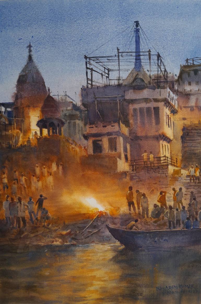Banaras Ghat Painting by Bhargavkumar Kulkarni | Saatchi Art