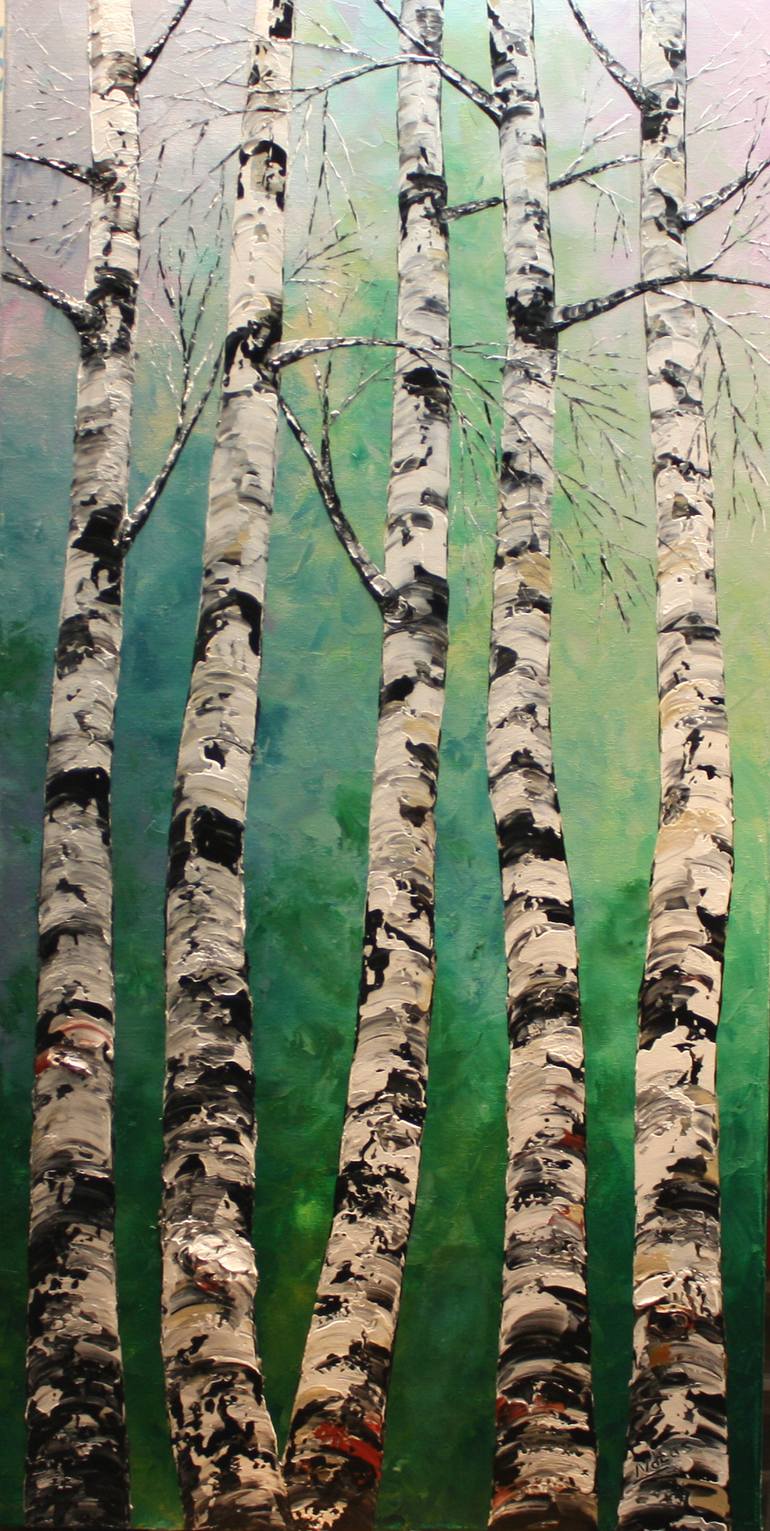 Silver Birch Painting by Nataliya Stupak | Saatchi Art