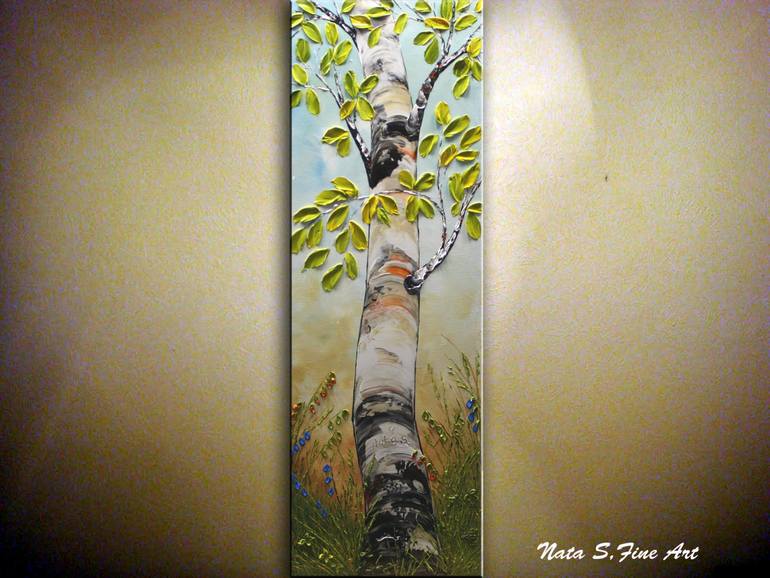 Birch Tree Painting by Nataliya Stupak | Saatchi Art
