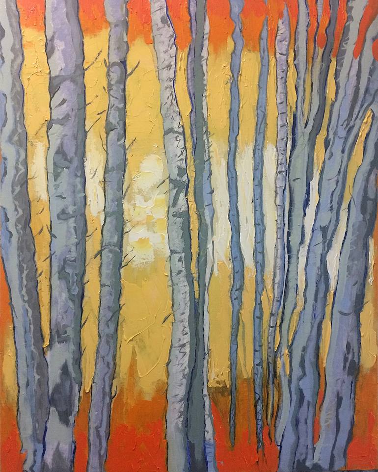 Grey Trees Painting by Michael Clague | Saatchi Art