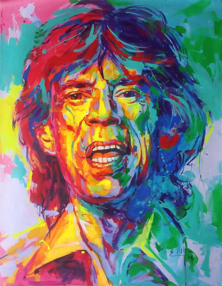 Mick Jagger I Painting by Biltu Ghosh | Saatchi Art