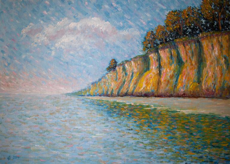 Seashore in Lebedyovka Painting by Roman Filippov | Saatchi Art