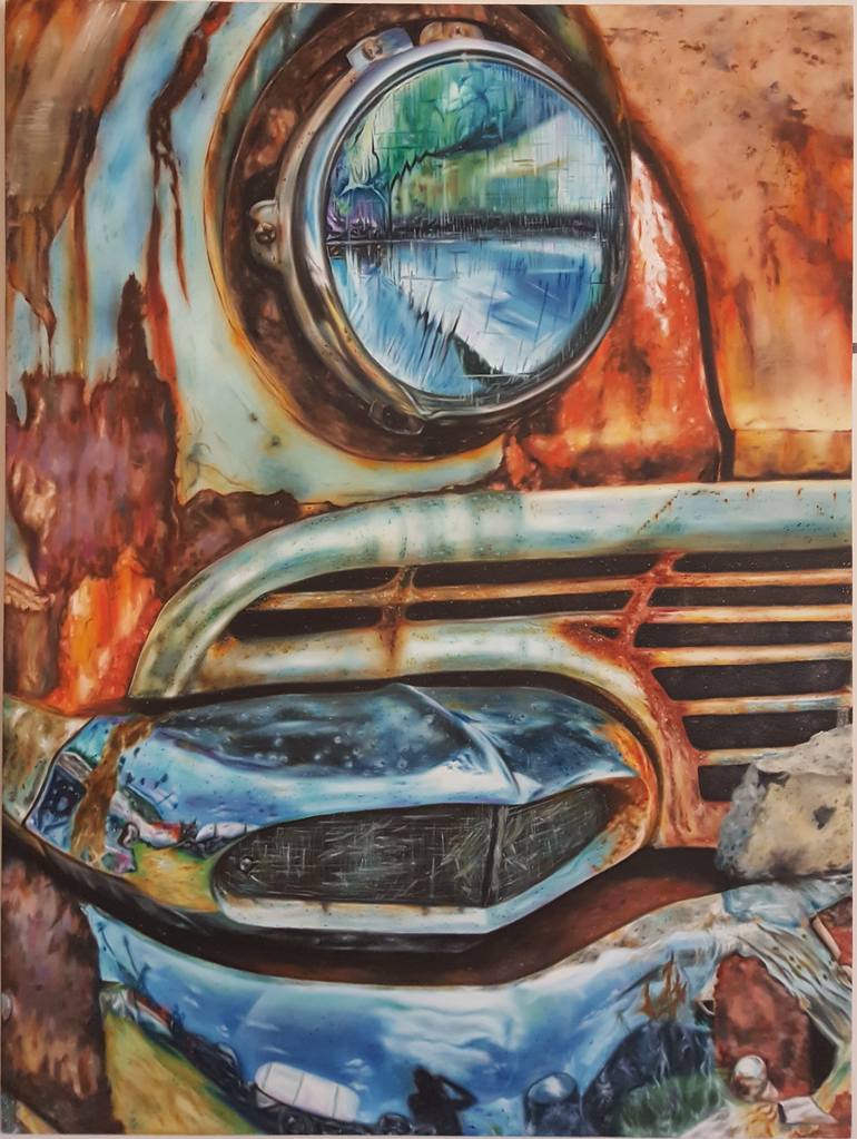 Rusty Car Painting by İLayda Özcan | Saatchi Art