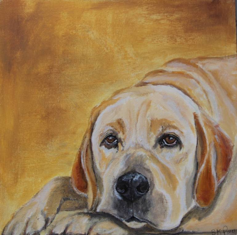 Yellow Lab Painting by Beth Pimm | Saatchi Art