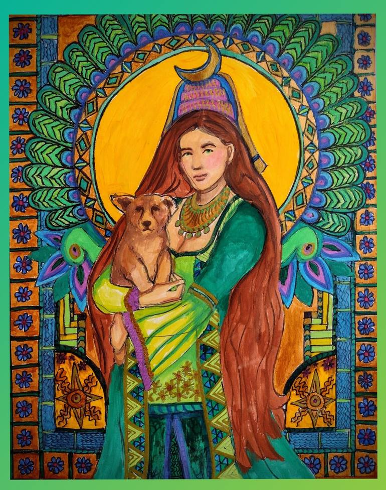 Healing Goddess Gula Painting by Anna Lindberg | Saatchi Art