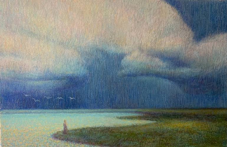 Between The Sky And The Sea Drawing by Nataliia Zaharuk | Saatchi Art