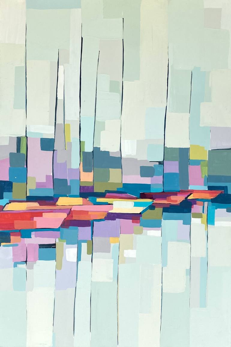 Color And The Harbor Painting by Alma Ramirez | Saatchi Art