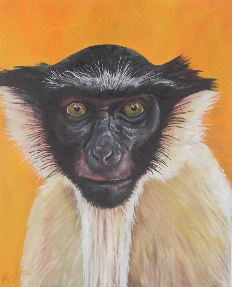 Wise Monkey Painting by Carlos Ruiz | Saatchi Art