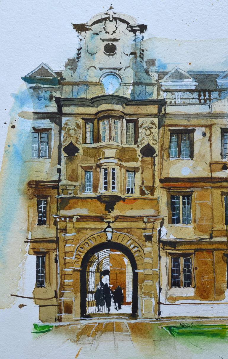 Trinity Hall Courtyard Painting by David Morris | Saatchi Art
