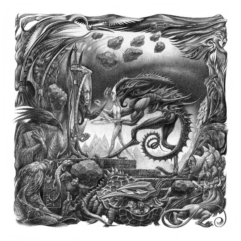 Rockfall Drawing by Oleg Lipchenko | Saatchi Art