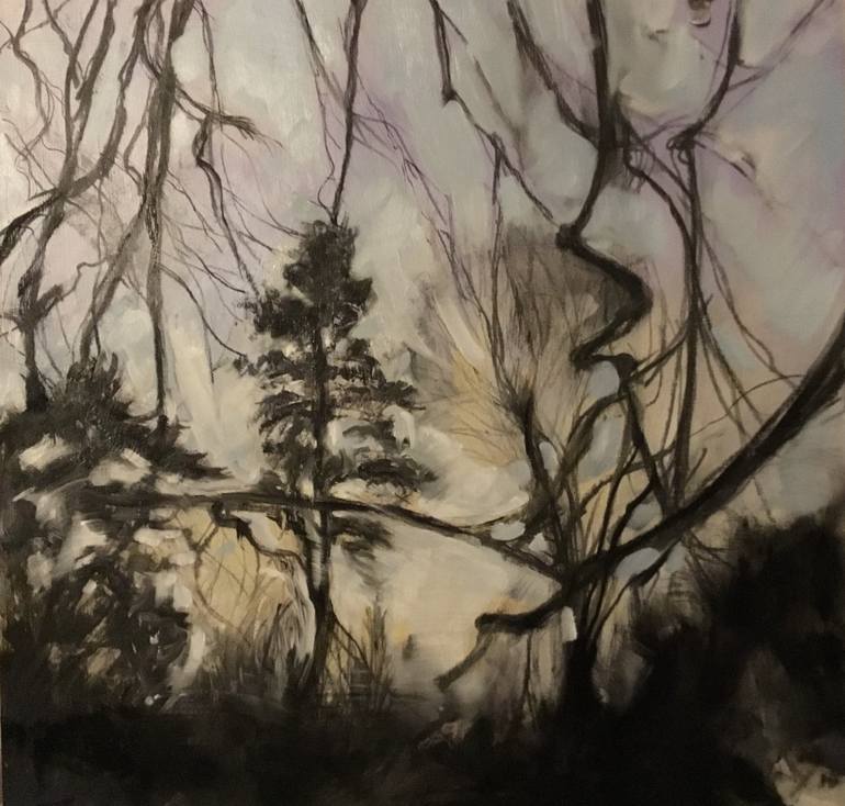 Work in progress mysterious forest Painting by Jean Paton | Saatchi Art