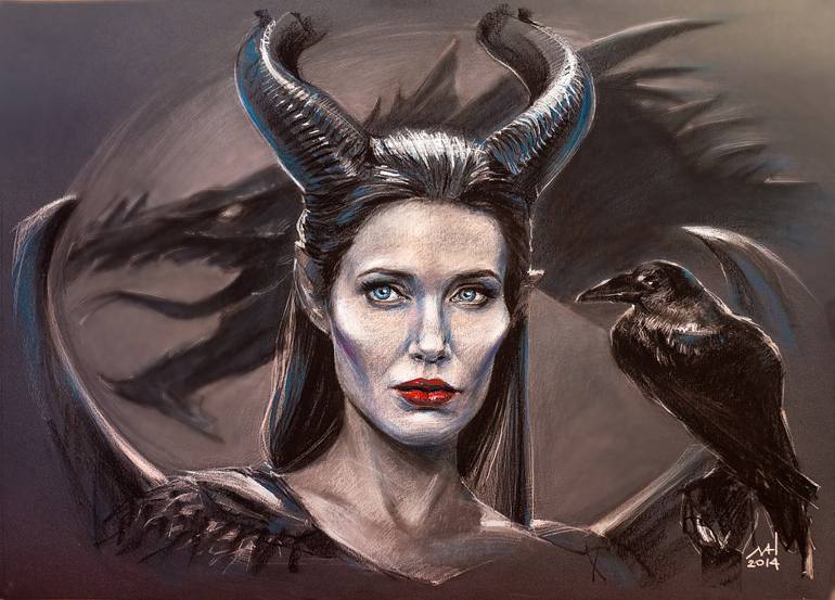 Maleficent Drawing by Michael Naumets | Saatchi Art