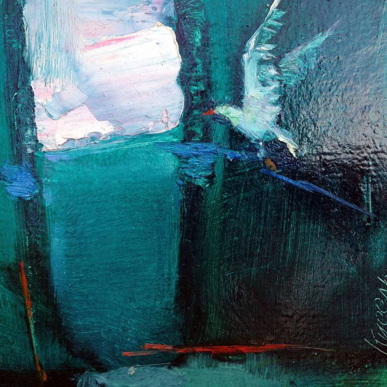 The lonely seagull Painting by Sergey Kisel | Saatchi Art